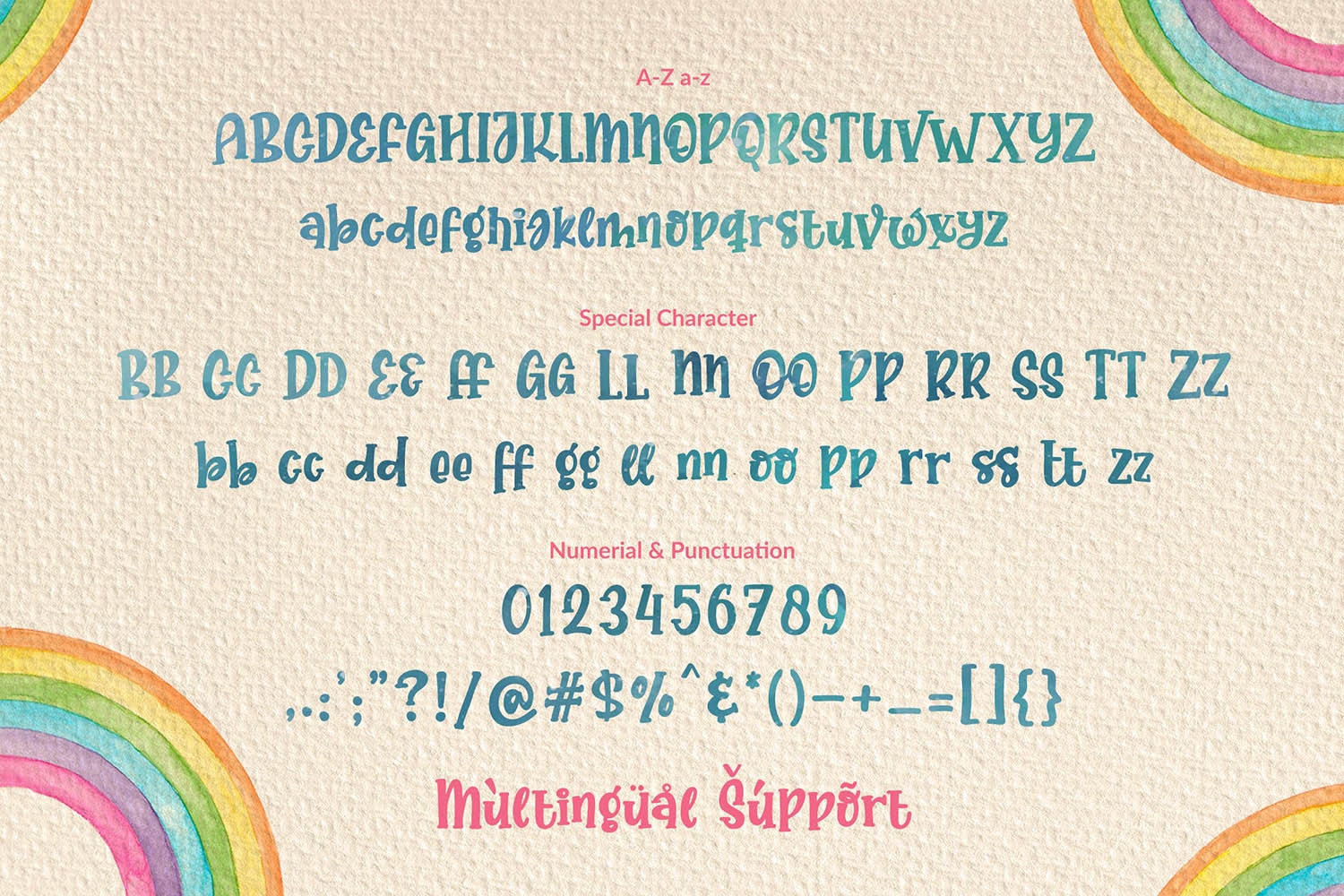 Fun Font Hello Rainbow Cute Font School Font Kids Font Playful Font ...