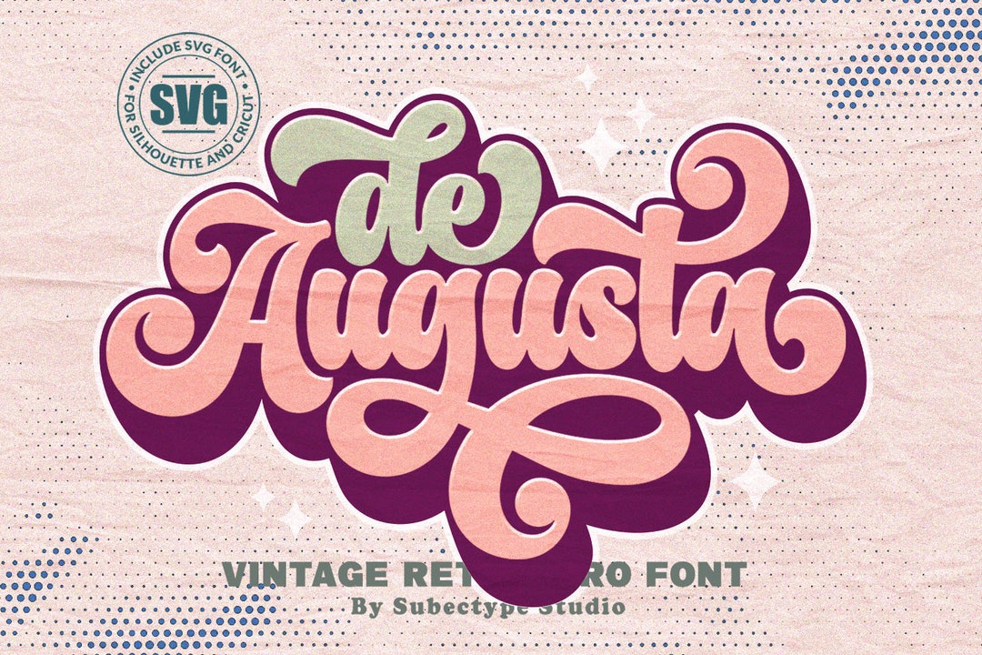 Retro Font: 70s Swirl Lettering, Procreate & Canva Font - Etsy