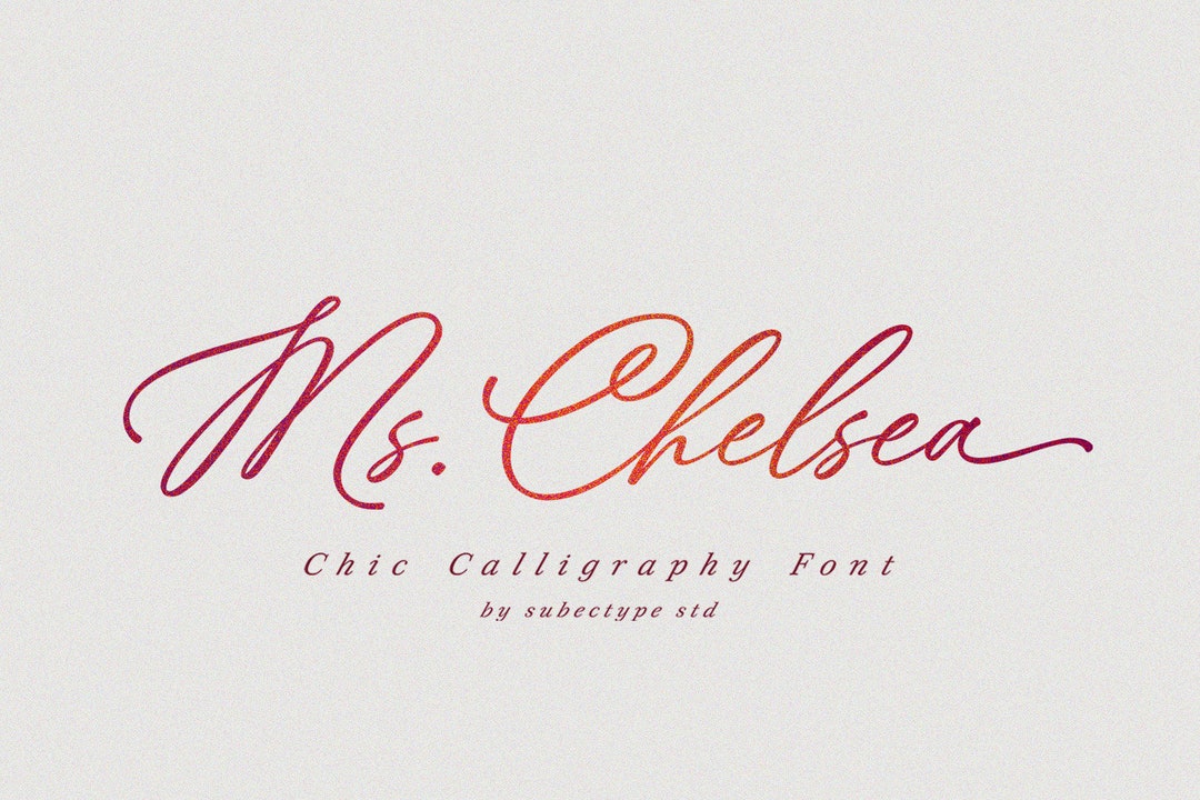 Ms. Chelsea Calligraphy Font: Chic Script for Wedding Invitations - Etsy