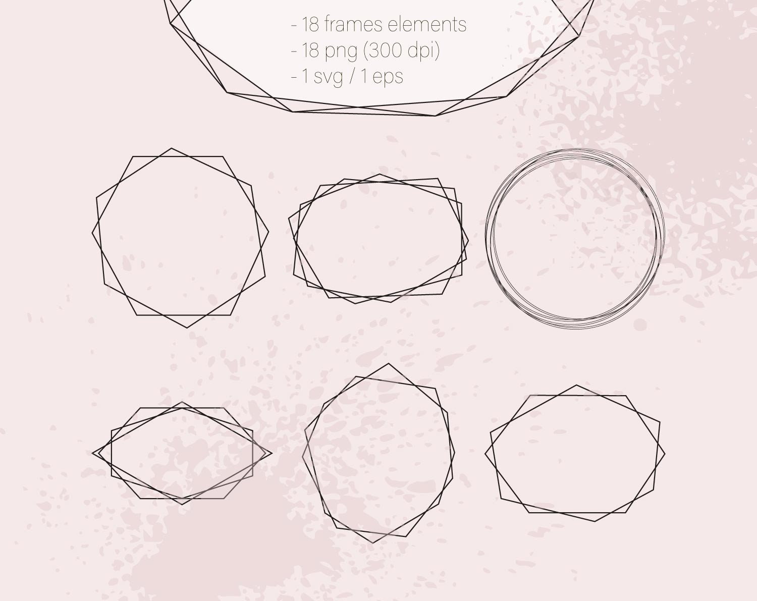 Digital Frame Clipart Geometric Frame Clipart Wedding Frames - Etsy