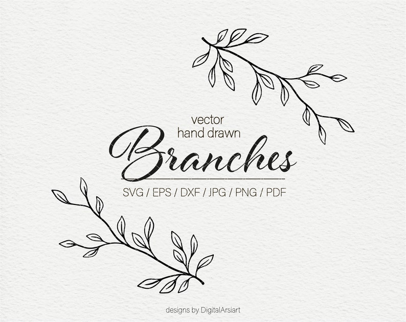 Branch Svg Vector Floral Svg File Floral Border Svg Hand Drawn - Etsy