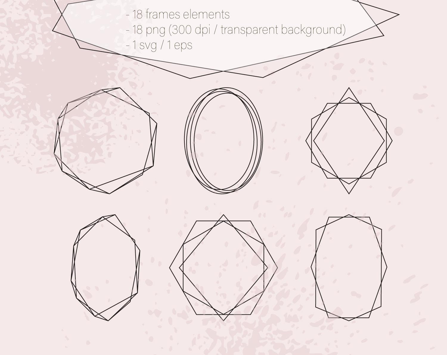 Digital Frame Clipart Geometric Frame Clipart Wedding Frames - Etsy