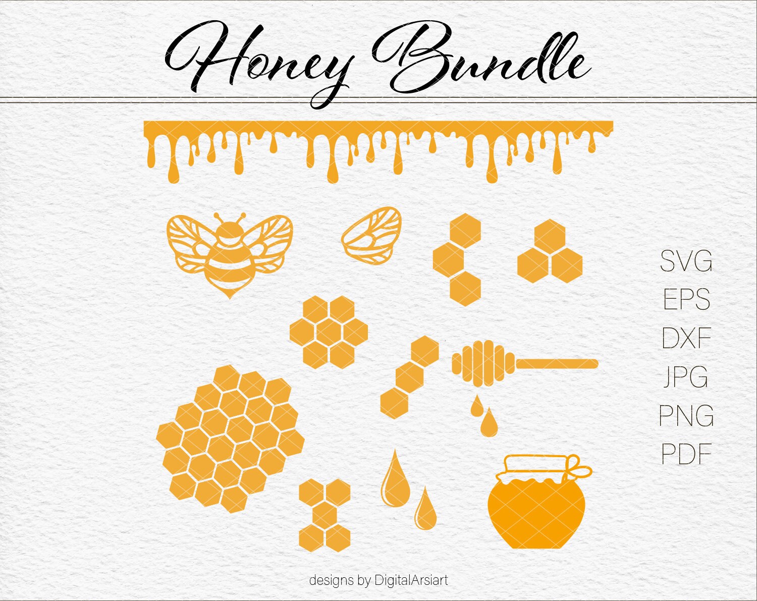 Honey Svg Bundle Honey Bee Svg Drop Svg Dripping SVG Honeycomb - Etsy ...