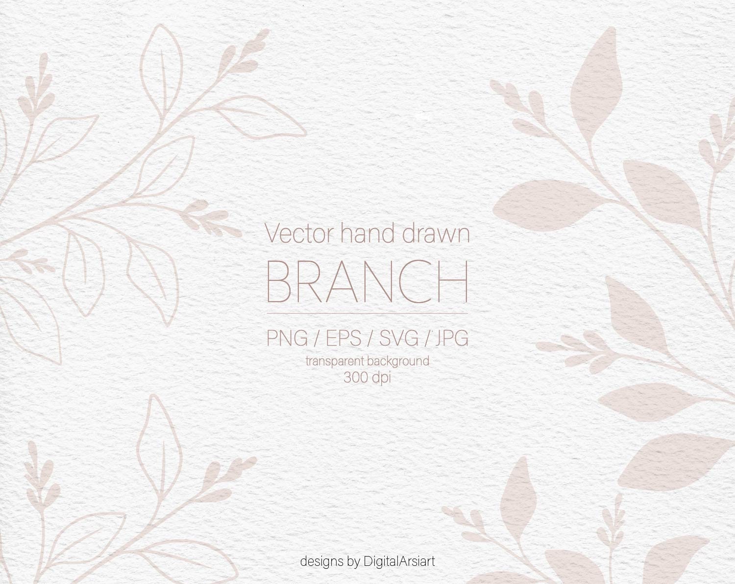 Branch Svg Vector Floral Svg File Hand Drawn Leaves Svg Floral | Etsy