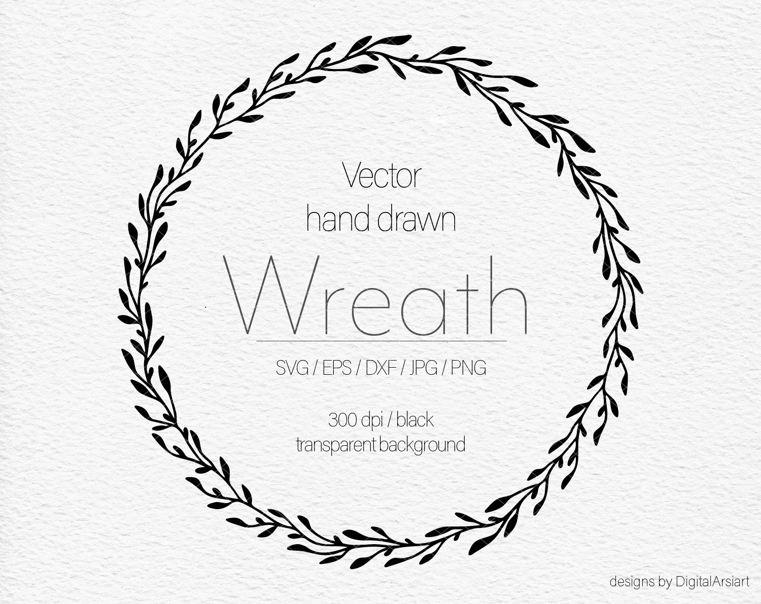 Wreath svg Wreath vector Hand drawn Simple wreath svg Floral | Etsy