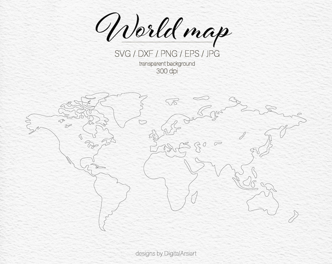 World Map Svg File Earth Svg Outline World Map World SVG Vector Earth ...