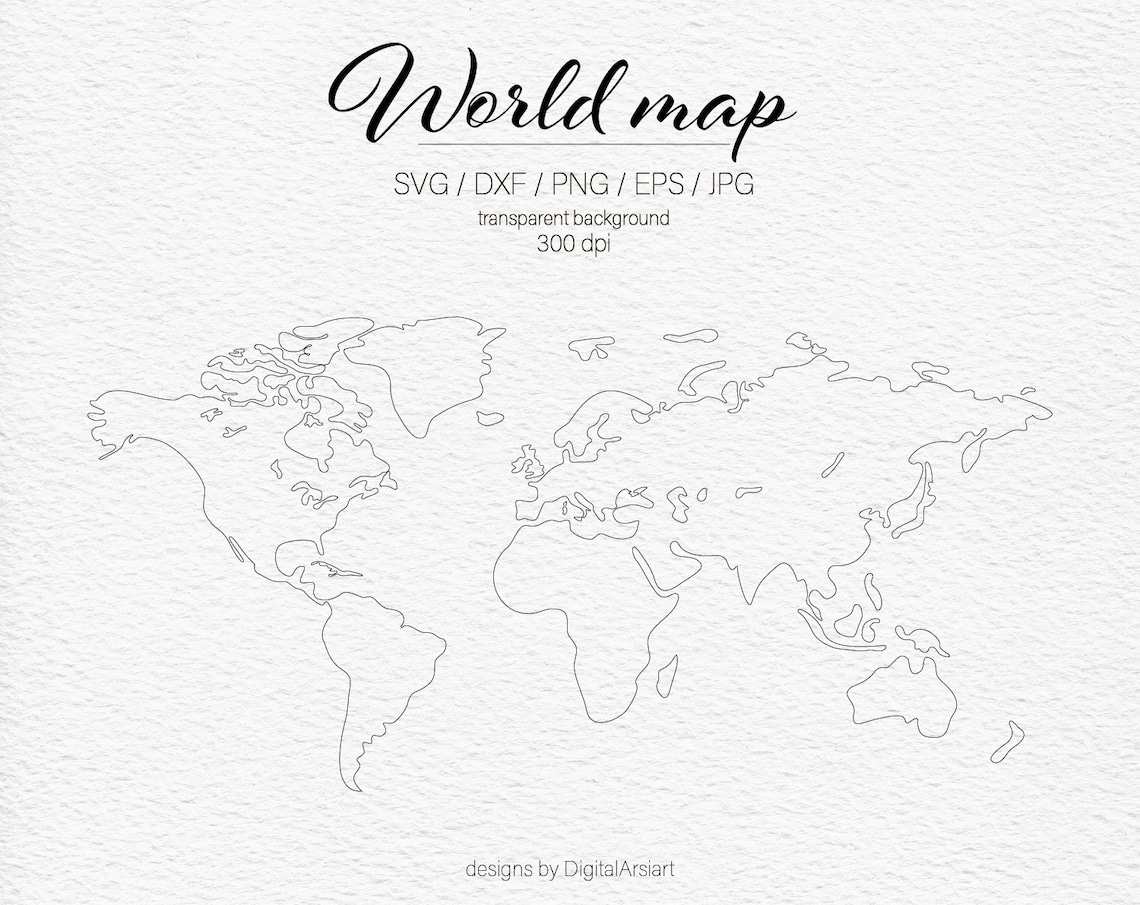 World Map Svg File Earth Svg Outline World Map World SVG - Etsy Australia