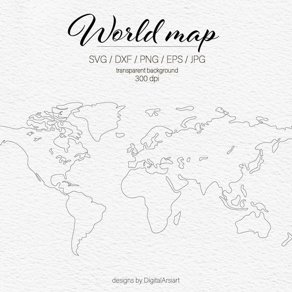 World Map Stencil - Etsy