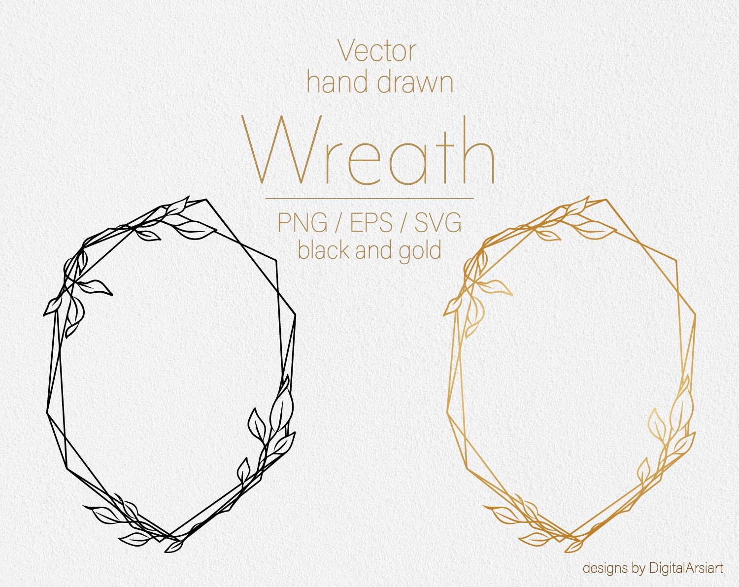 Geometric Frame Svg Leafy Wreath Geometric Svg Cut Files - Etsy