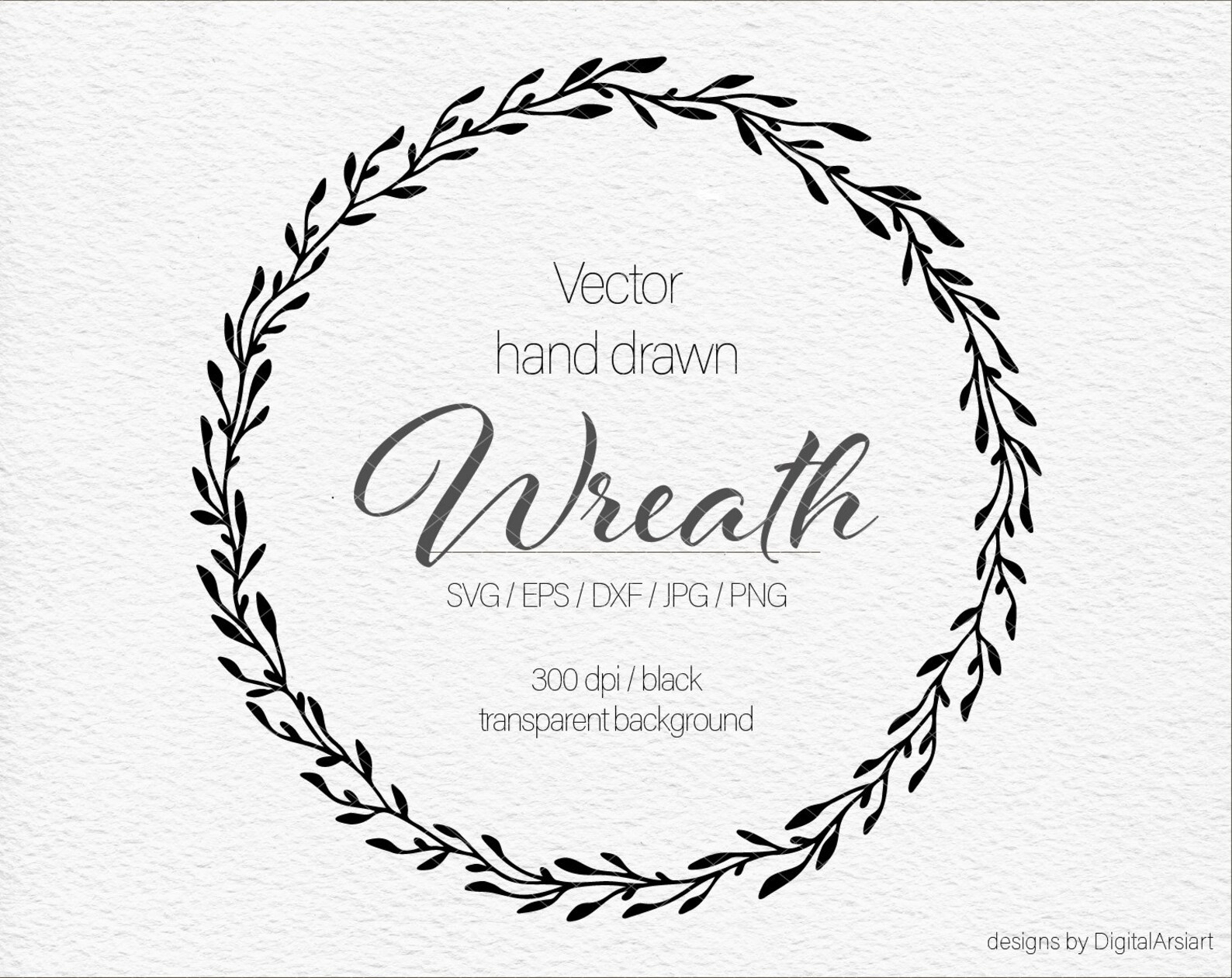 Wreath svg Wreath vector Hand drawn Simple wreath svg Floral | Etsy