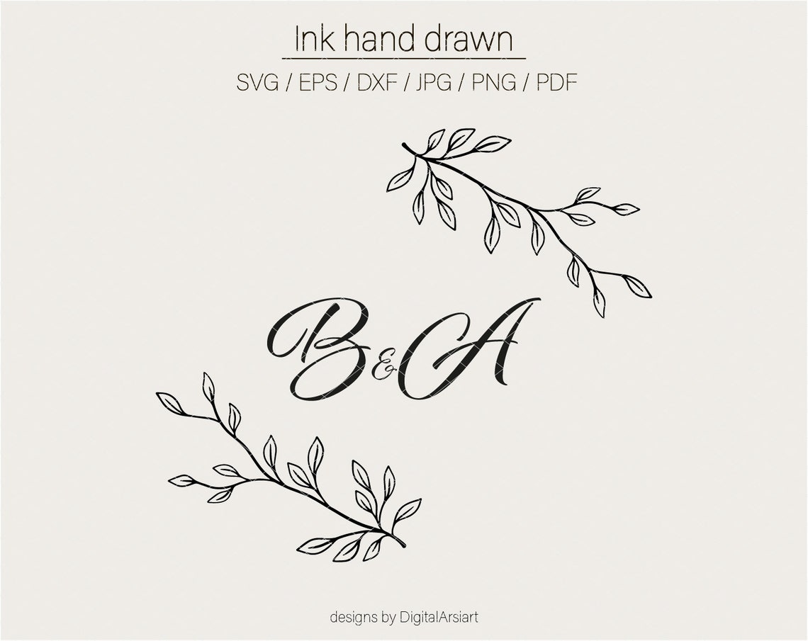 Branch Svg Vector Floral Svg File Floral Border Svg Hand Drawn - Etsy