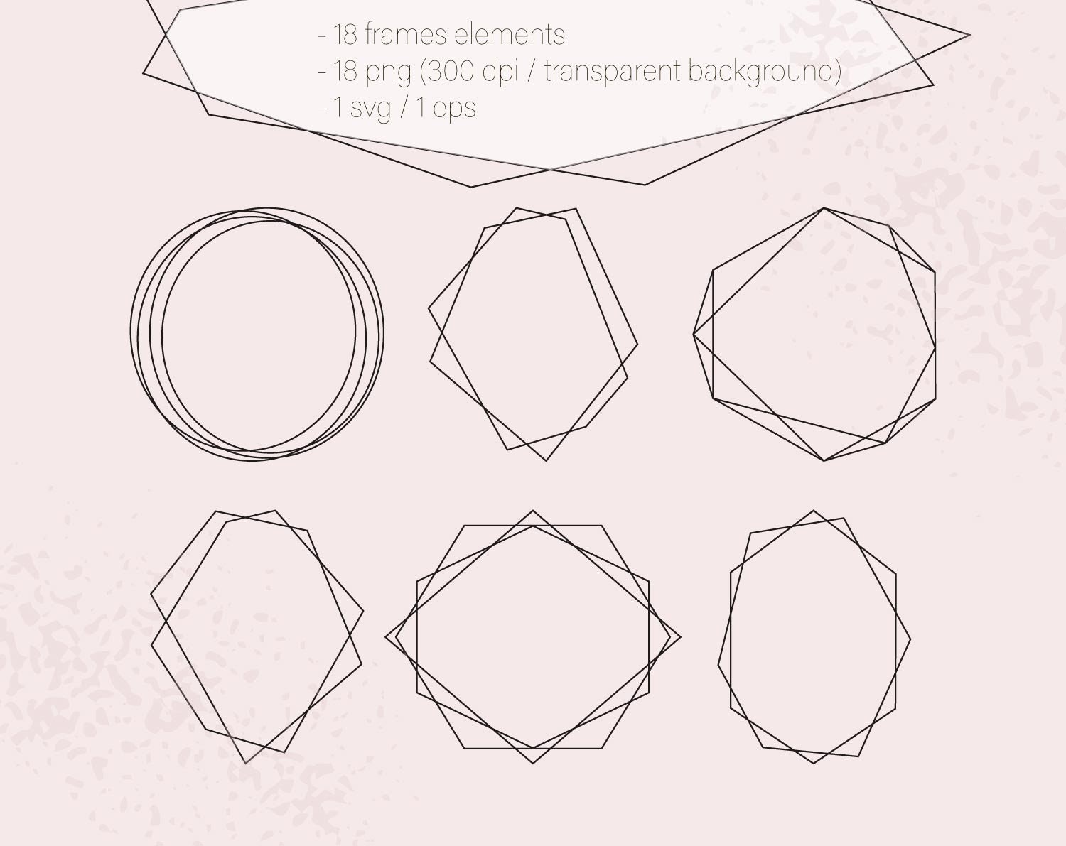 Digital Frame Clipart Geometric Frame Clipart Wedding Frames - Etsy