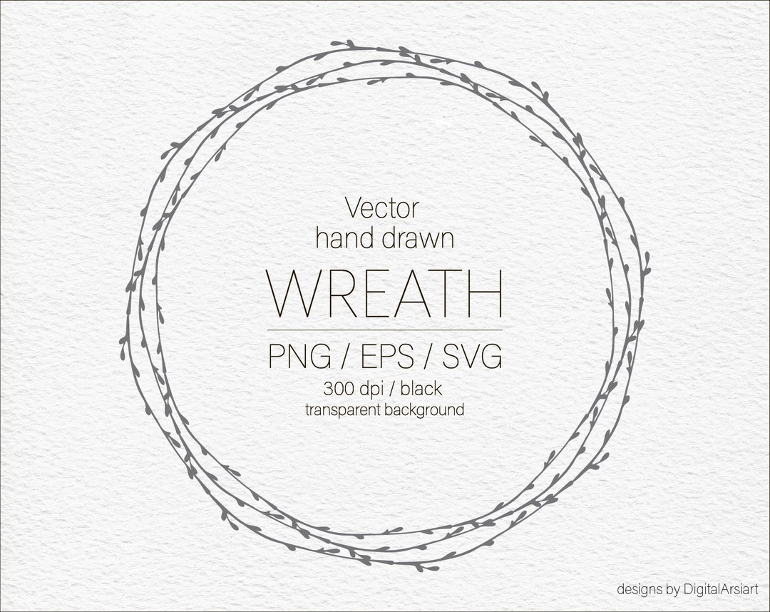 Floral Wreath Svg Wreath SVG Wreath Vector Wreath File Hand - Etsy