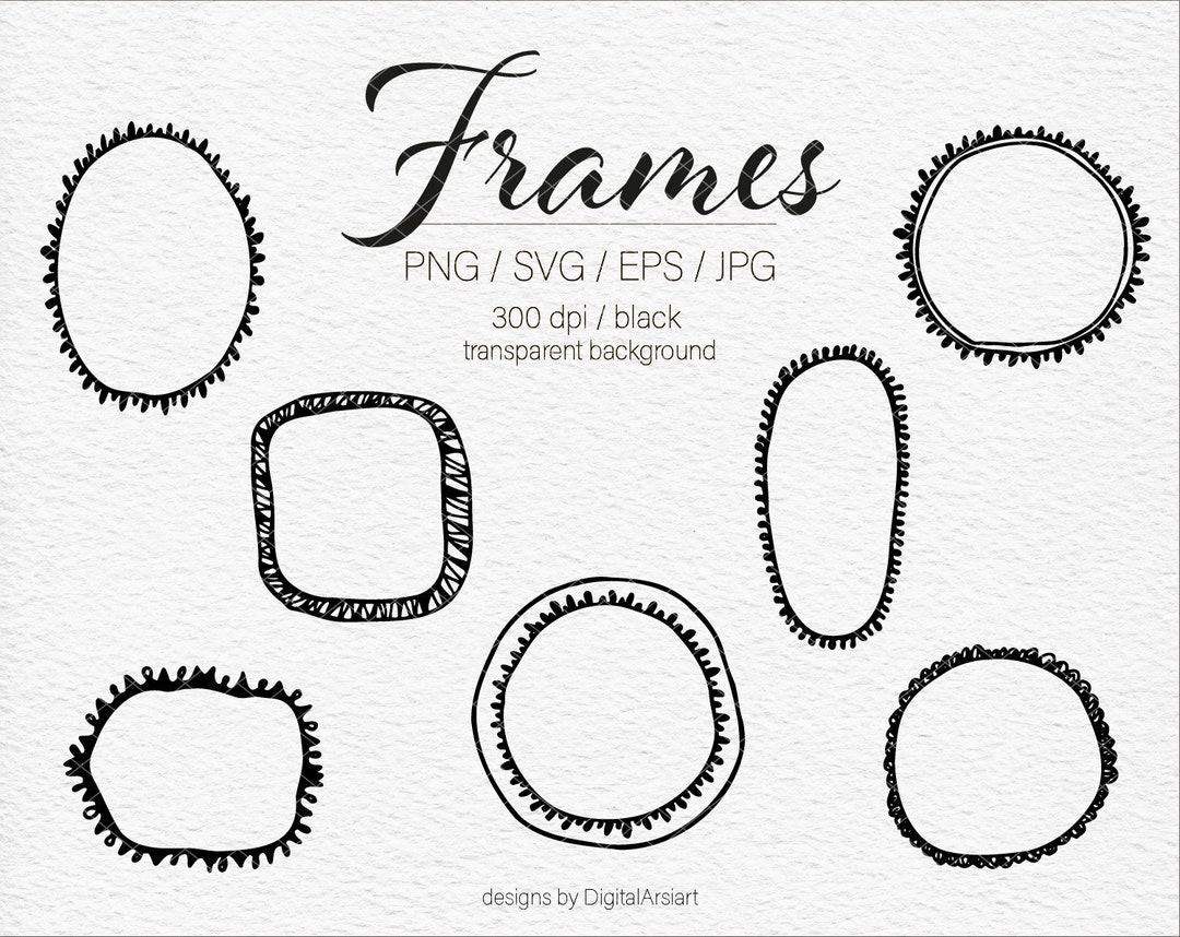 Hand Drawn Frame Svg Digital Frame Clipart Child Frame Svg Kids Frames ...