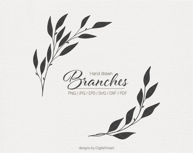 Leaf Branch Svg Branches Svg File Floral Svg Branch Svg Floral Frame ...