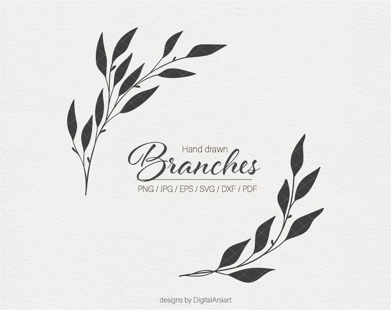 Leaf branch svg Branches svg file Floral svg Branch svg Floral frame ...