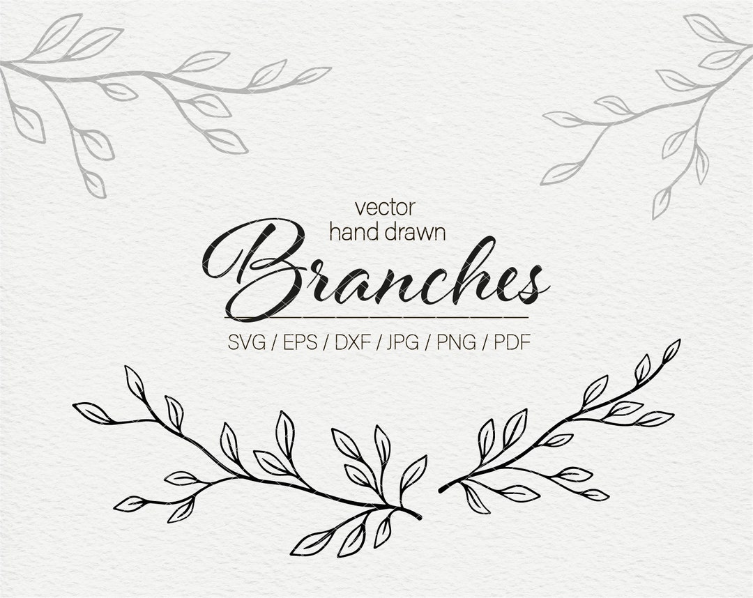 Floral Svg File Floral Border Svg Branch Svg Laser Cut Branch Vector ...
