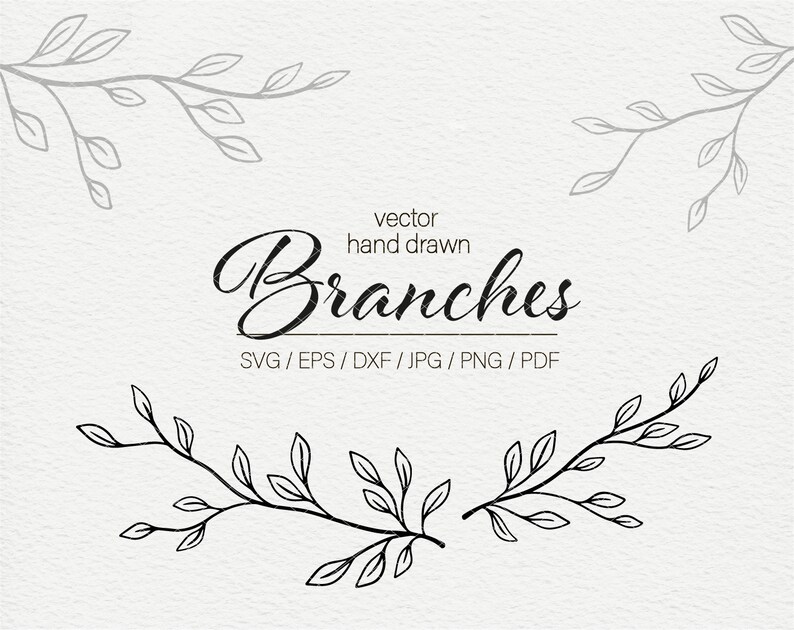 Floral Svg File Floral Border Svg Branch Svg Laser Cut Branch - Etsy