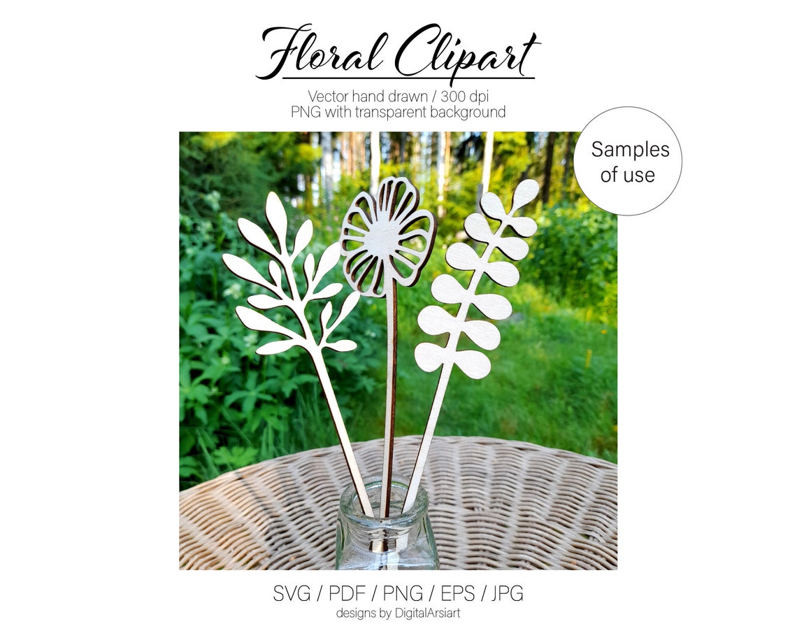 Flowers Svg Wooden Flower Cutting Files Lasercut Flower Dxf - Etsy