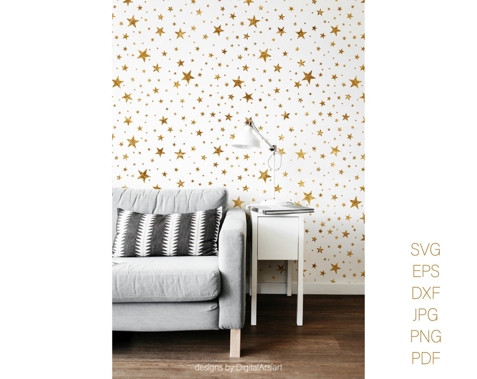 Seamless Star Pattern Svg Stars Background Svg Stars Svg Gold - Etsy