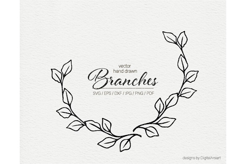 Branch Svg Floral Svg File Floral Border Svg Hand Drawn Vector - Etsy