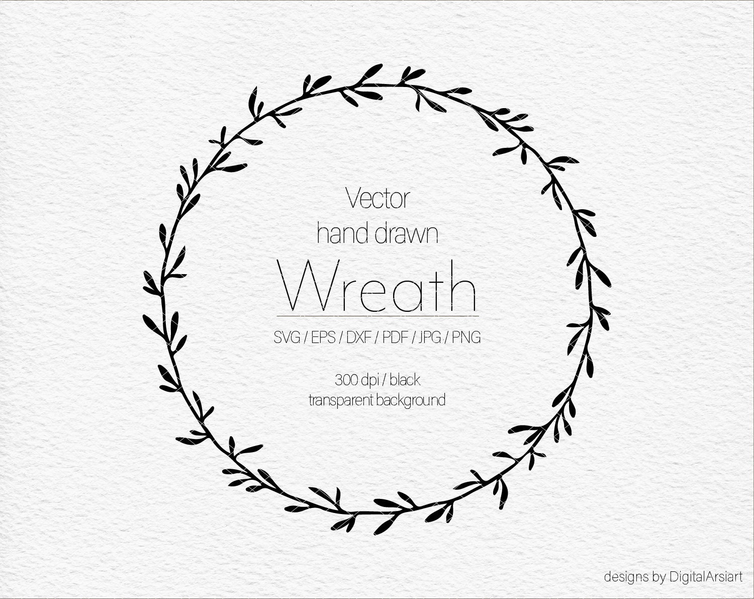 Floral Wreath Svg Leaves Svg Wreath Svg Botanical Svg Branch - Etsy