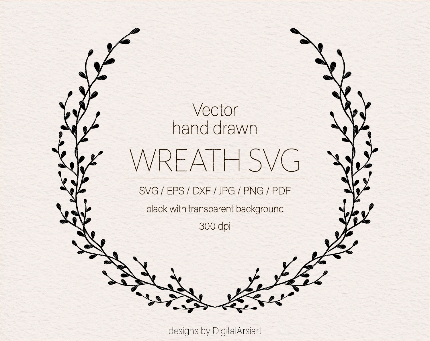 Simple Wreath Svg Logo Frame Svg Leaves Wreath Vector Wreath - Etsy ...