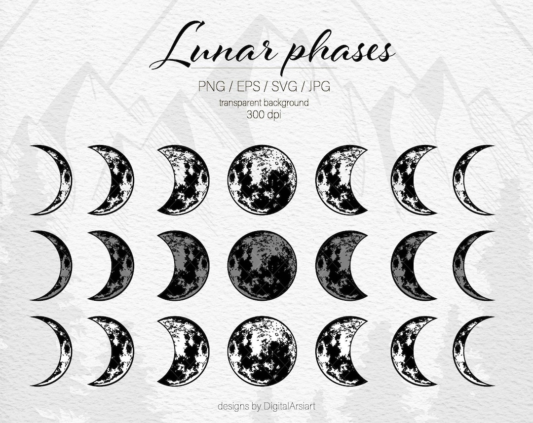Lunar Phases Svg Moon Phases Svg Crescent Moon Svg Moon Child - Etsy