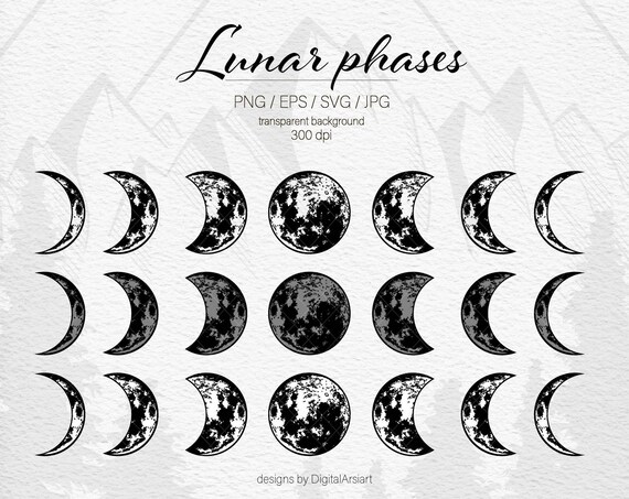 Paper Paper, Party & Kids Scrapbooking Eps Moon Phase Clipart Moon Cut ...