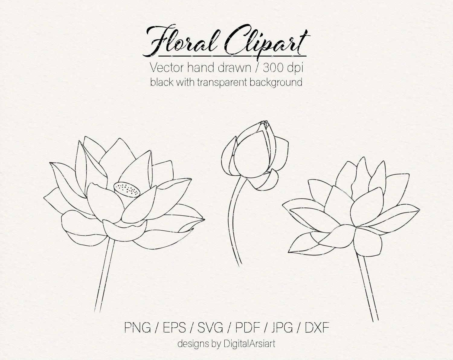 Lotus Svg Flower Svg Floral Svg Hand Drawn Botanical Svg Yoga - Etsy