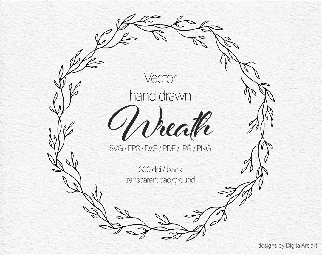 Simple Wreath Svg Botanical Wreath Svg Floral Wreath Svg - Etsy