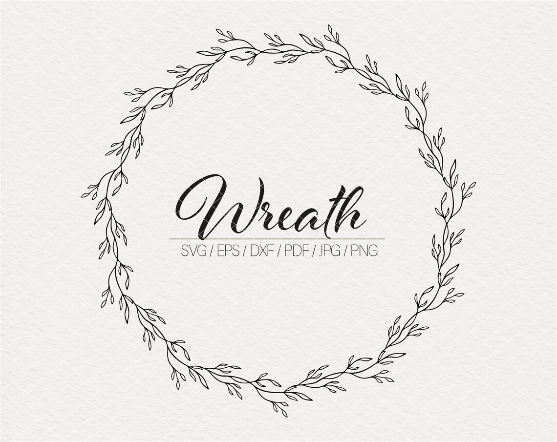 Wreath Svg File Floral Wreath Svg Leaves Svg Botanical Svg Etsy