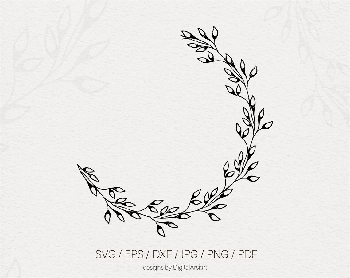 Floral Monogram Svg Organic Wreath Svg Wedding Svg Monogram | Etsy