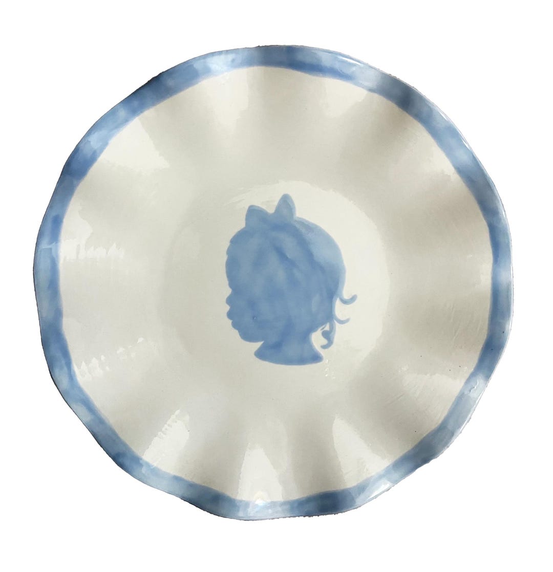 Custom Silhouette Ruffle Plate - Etsy