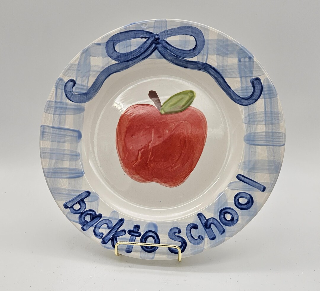 Back to School, First Day of School Plate With Apple - Etsy