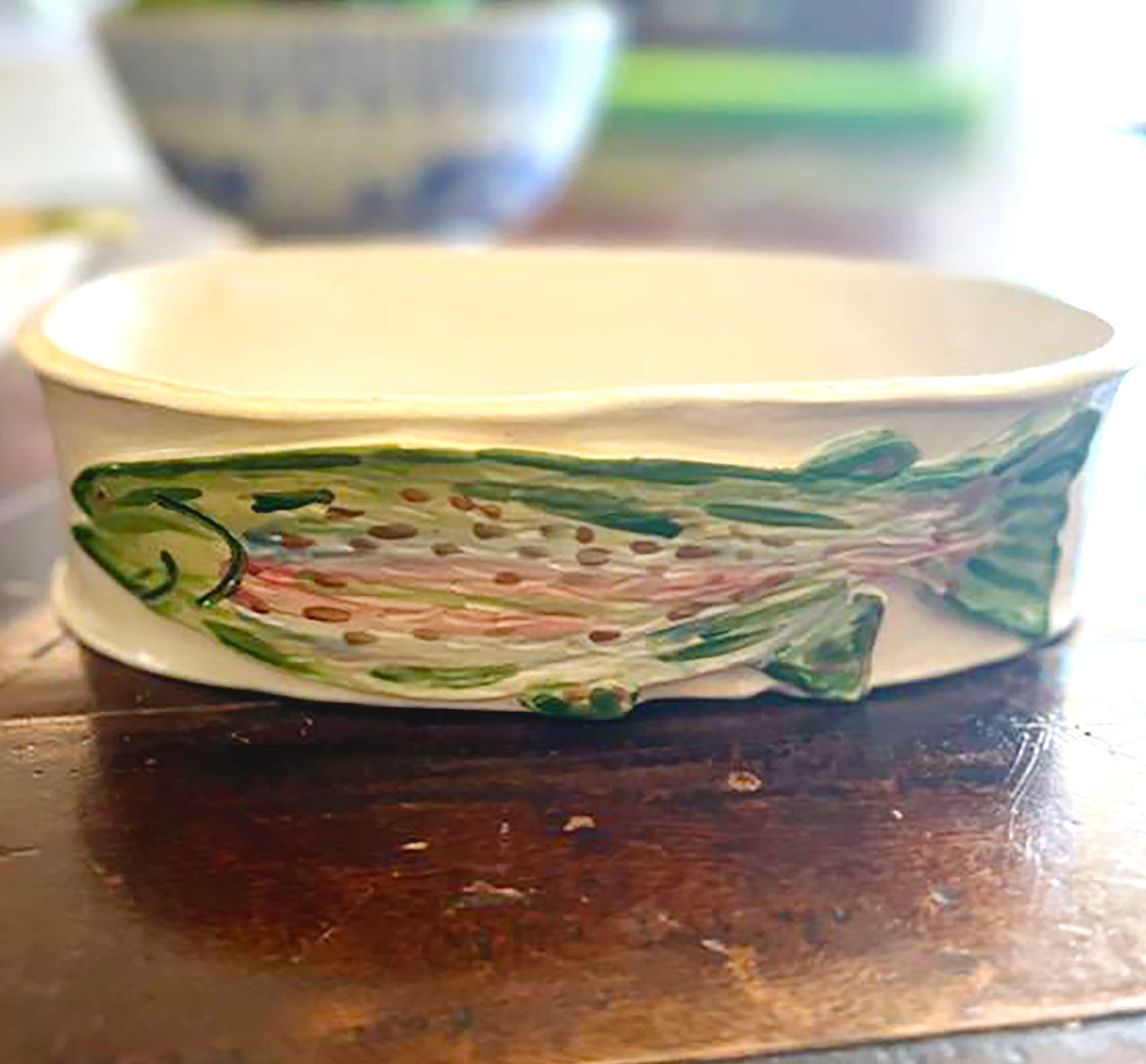 Rainbow Trout Casserole Dish Unique Handbuilt Artisan - Etsy