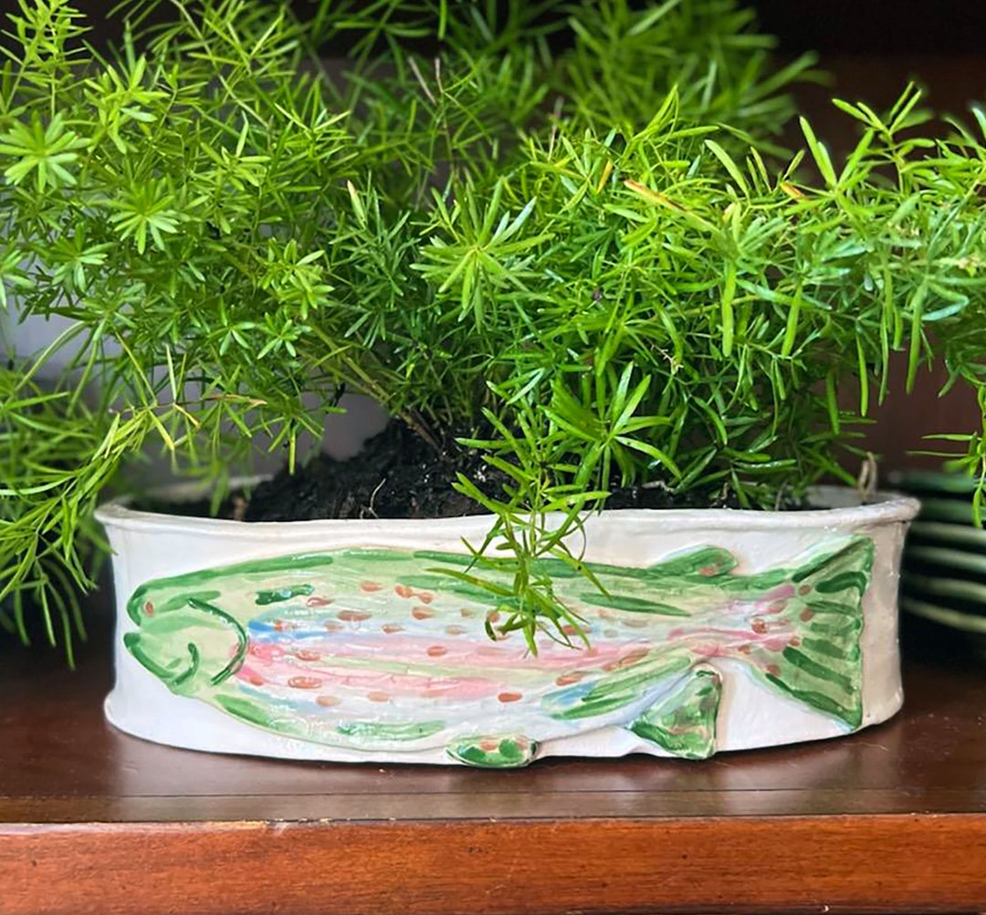Rainbow Trout Casserole Dish Unique Handbuilt Artisan Pottery - Etsy