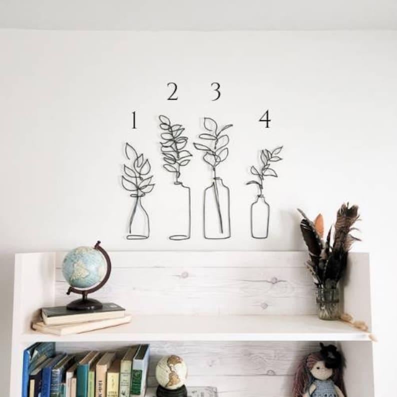 Wire Flowers in Vase Art - Handmade Wire Art | Metal Flowers, Botanical ...