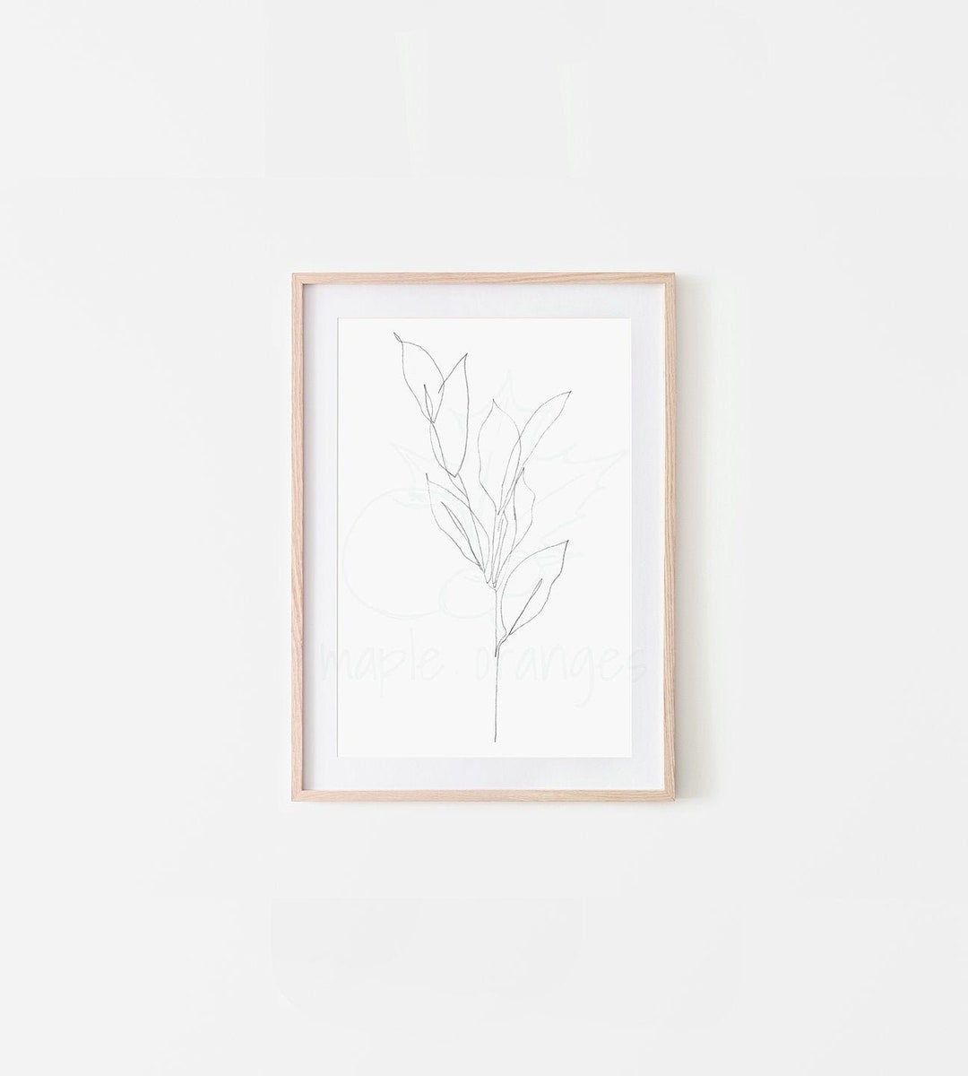 Olive Leaf Branch Botanical Line Art - Hand Drawn Botanical Printable ...