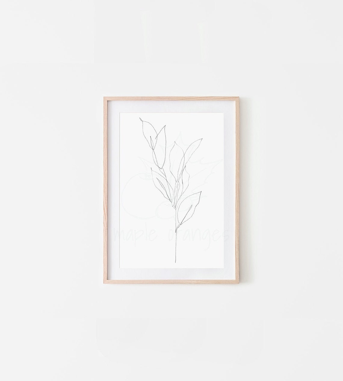 Olive Leaf Branch Botanical Line Art Hand Drawn Botanical - Etsy