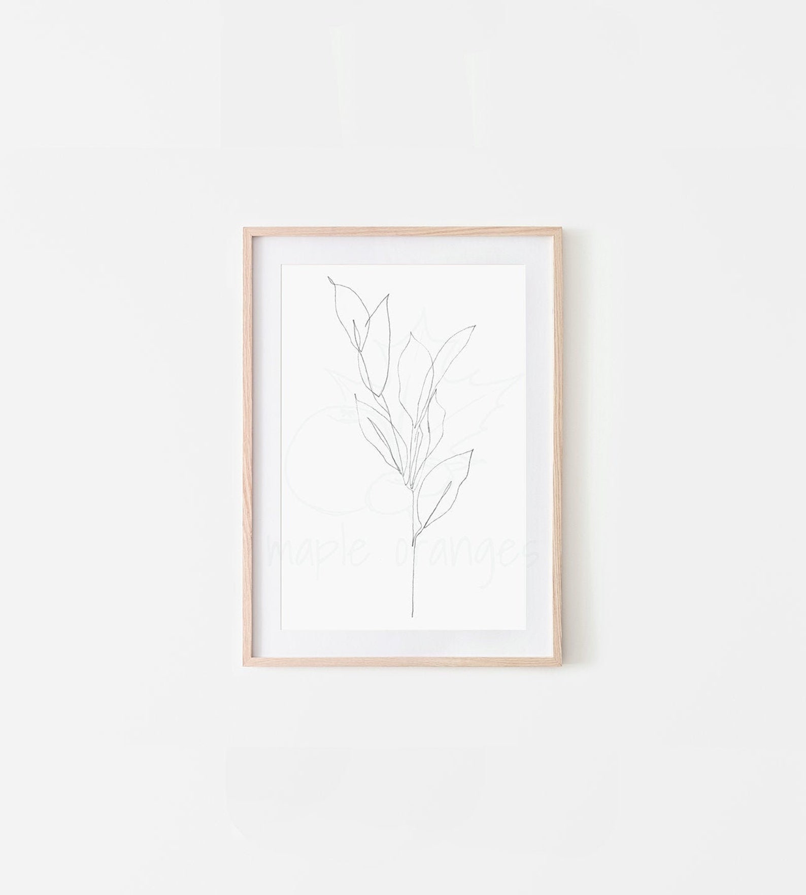 Olive Leaf Branch Botanical Line Art Hand Drawn Botanical - Etsy