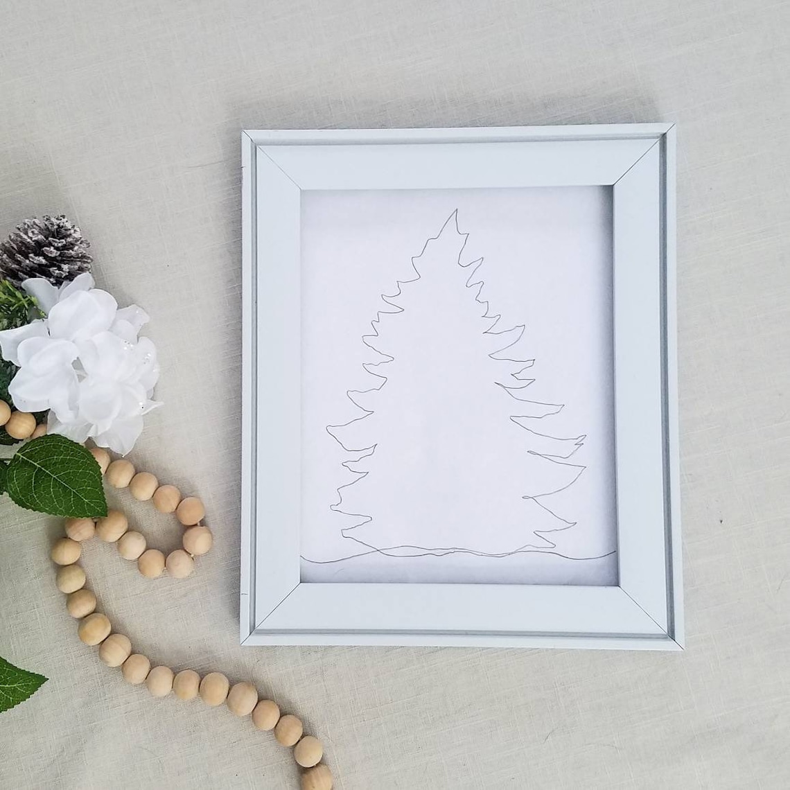 Winter Tree Line Art Hand Drawn Botanical Printable Tree - Etsy
