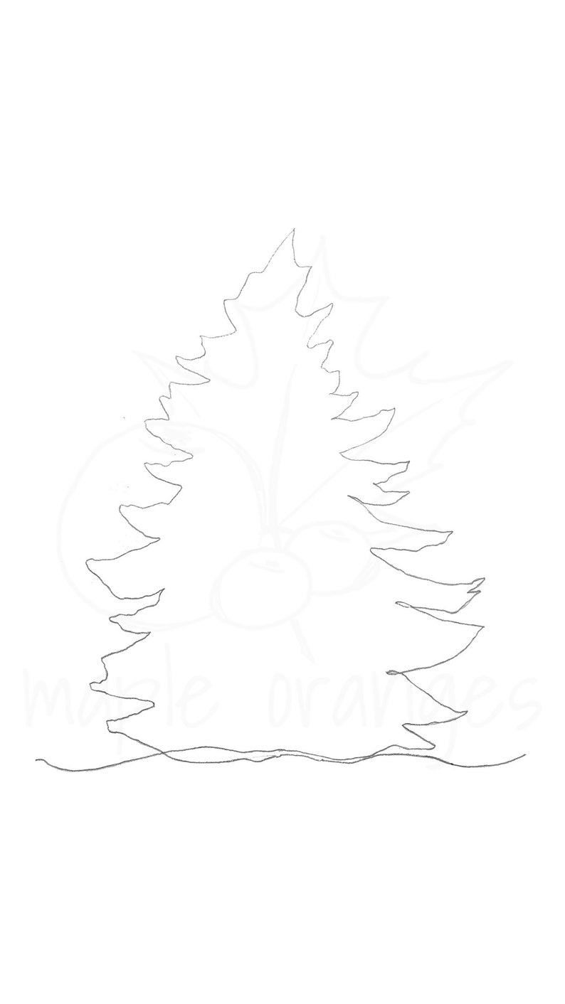 Winter Tree Line Art Hand Drawn Botanical Printable Tree - Etsy