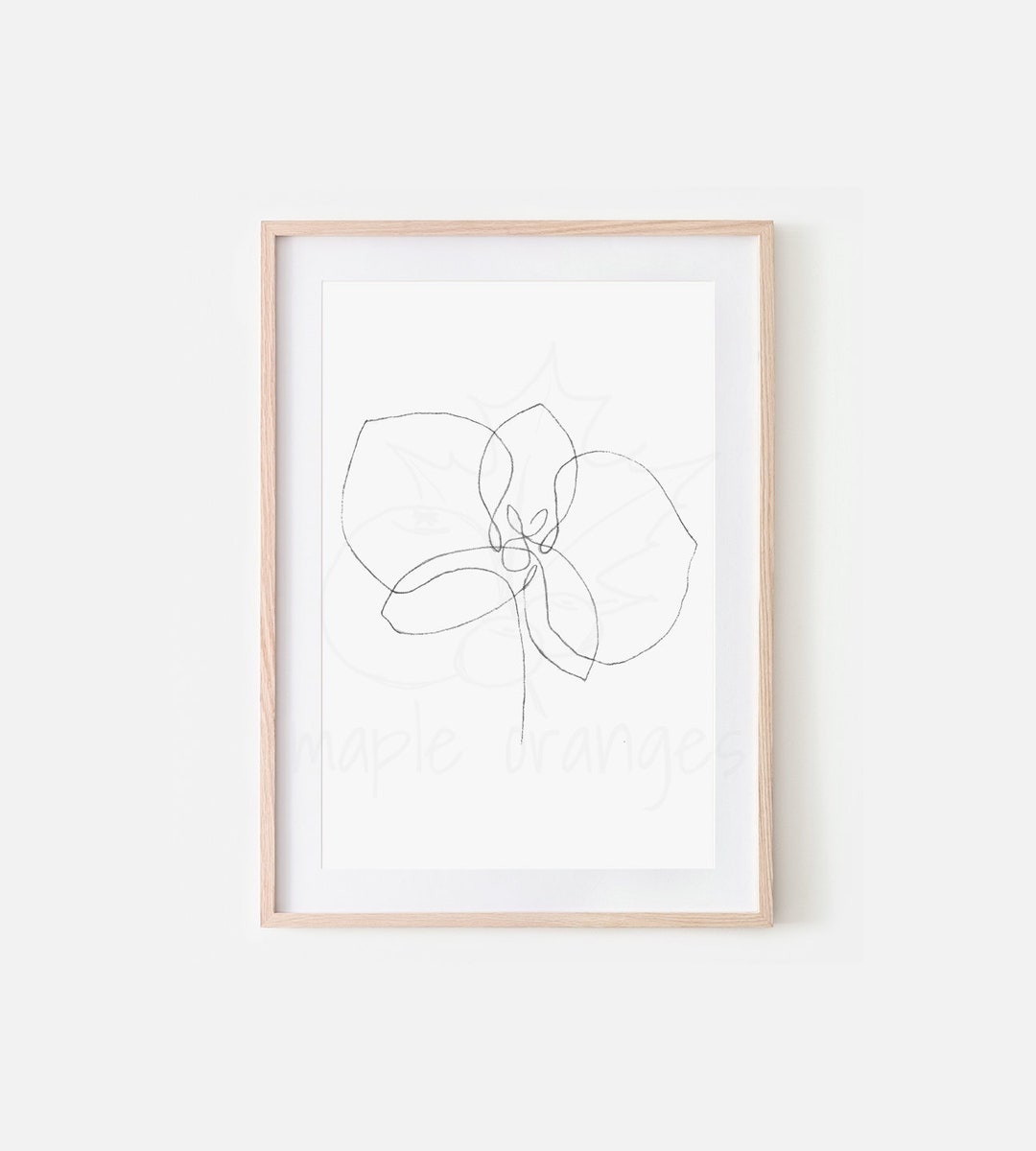Orchid One Line Art - Hand Drawn Floral Printable | White Orchids ...