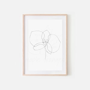 Orchid One Line Art - Hand Drawn Floral Printable | White Orchids ...