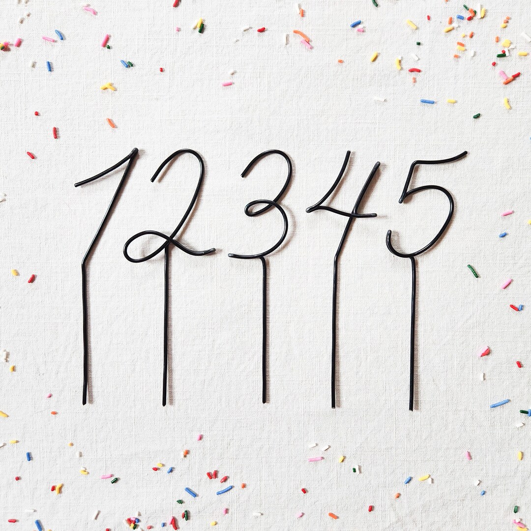 Number Cake Toppers | Wire Number, Birthday Topper, Cupcake Topper ...