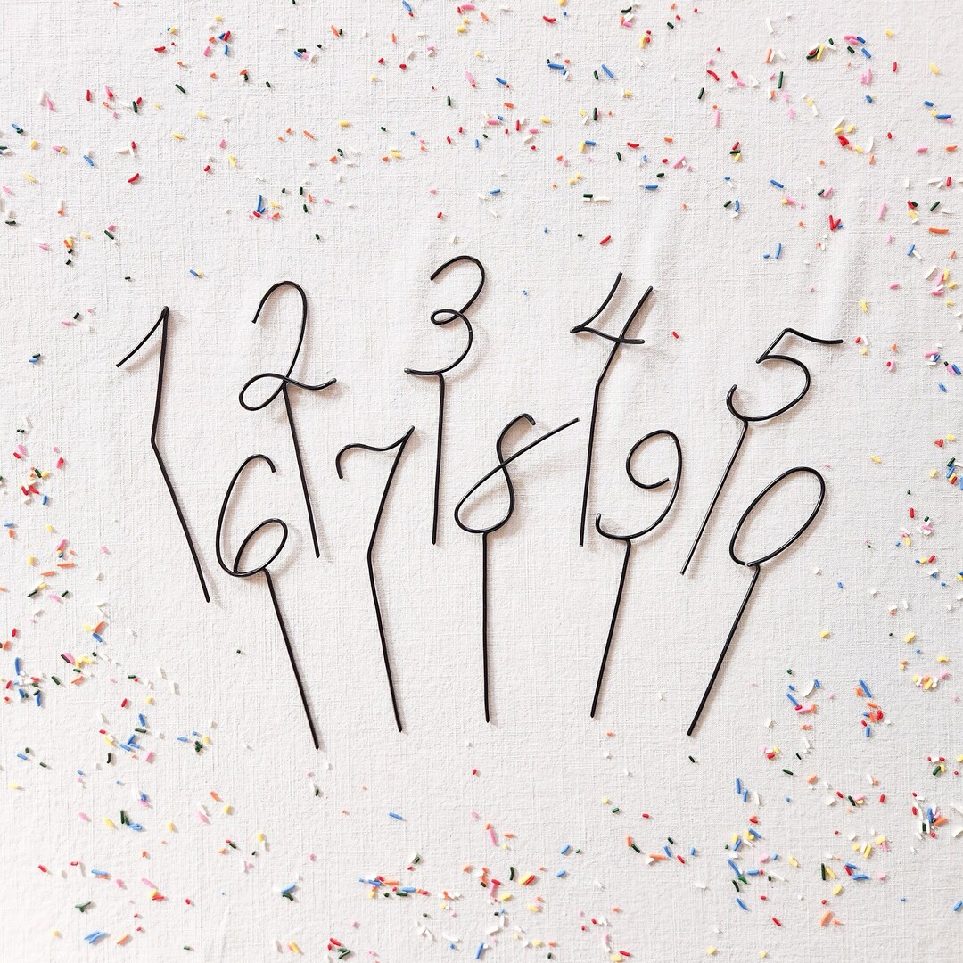Number Cake Topper Wire Number, Birthday Topper, Cupcake Topper ...