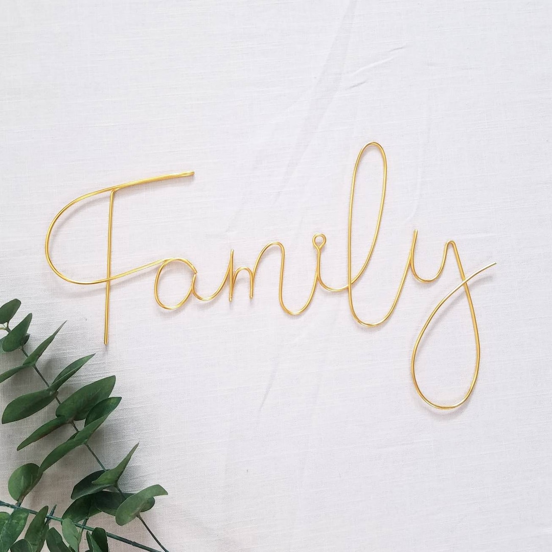 Family Sign- Wire Words |family Word, Family Sign, Family Gift, Dining ...