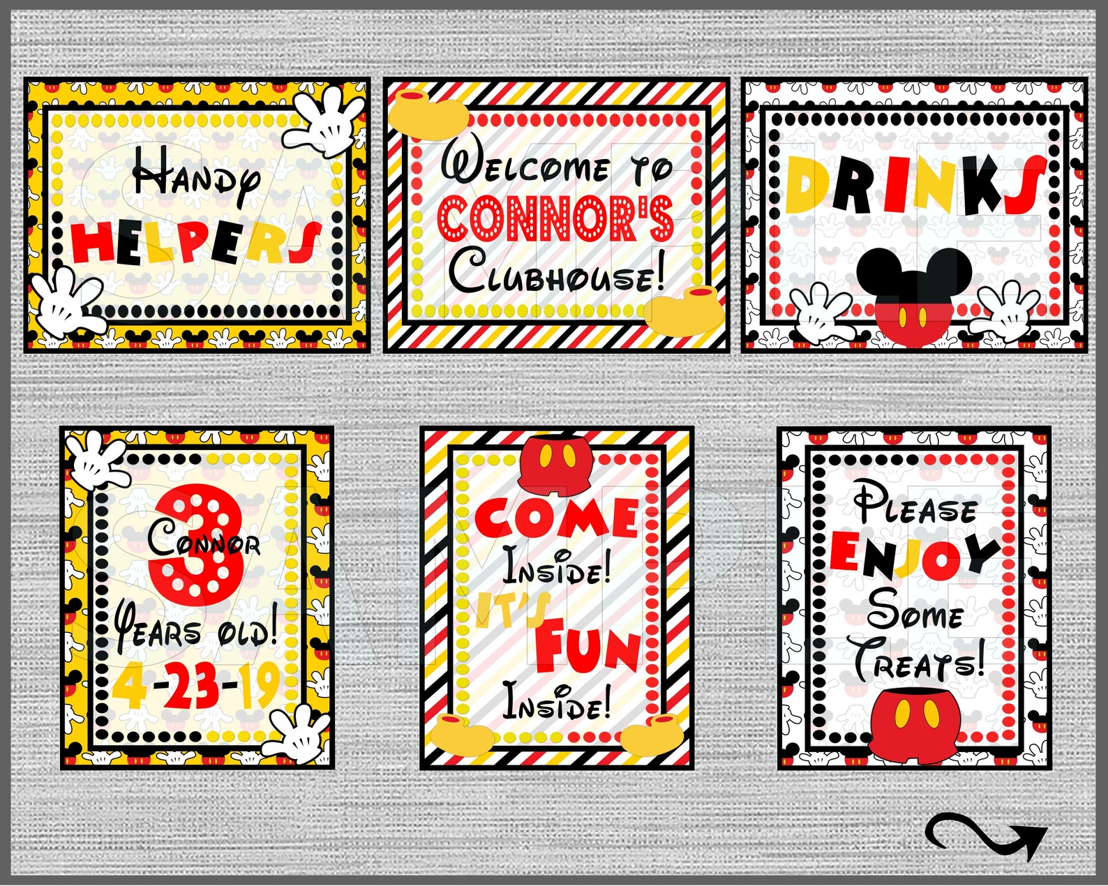 INSTANT DOWNLOAD Mickey Signs EDITABLE Mouse Signs Mickey - Etsy