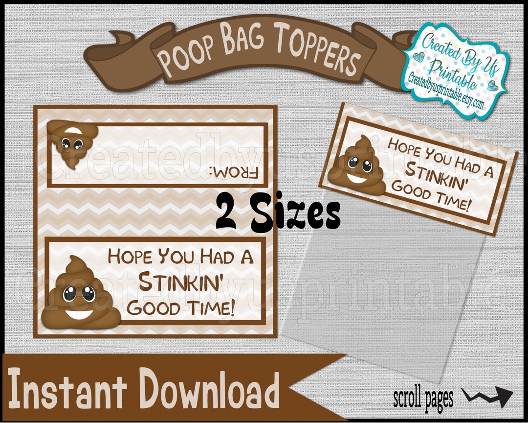 Poop Emoji Bag Toppers Poop Emoji Birthday Party Treat Toppers Over the ...